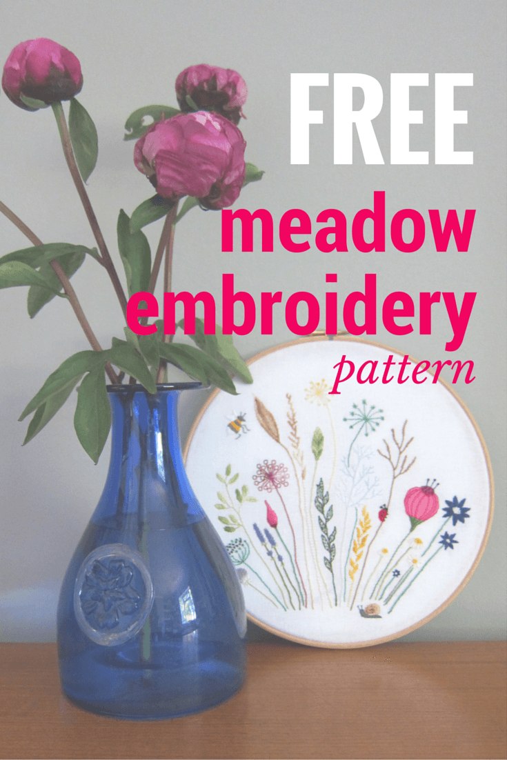 Free floral meadow embroidery pattern – HodgePodgeCraft