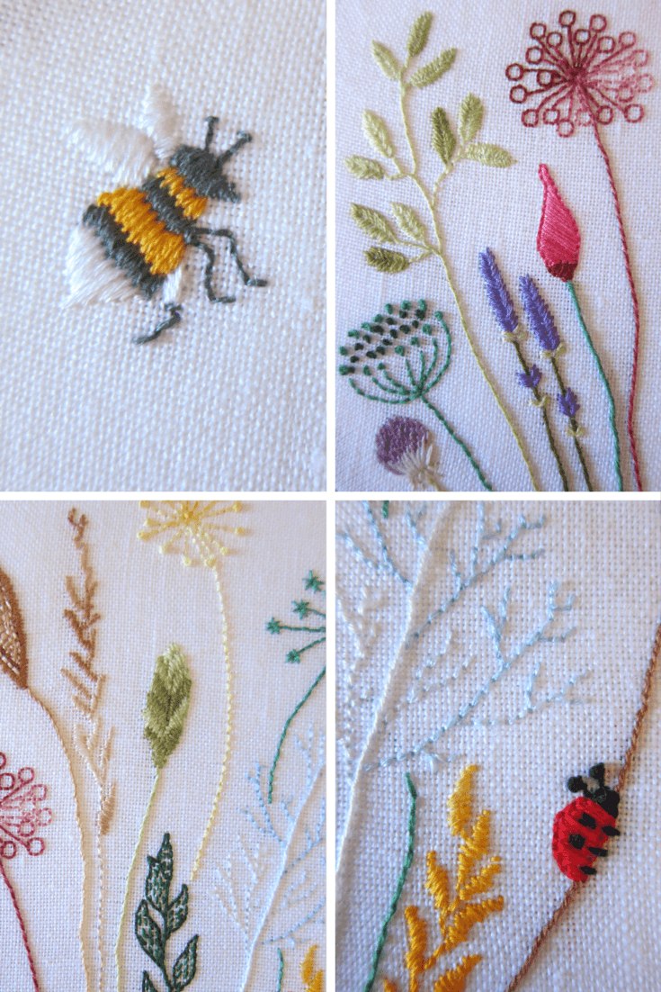 Free floral meadow embroidery pattern – HodgePodgeCraft