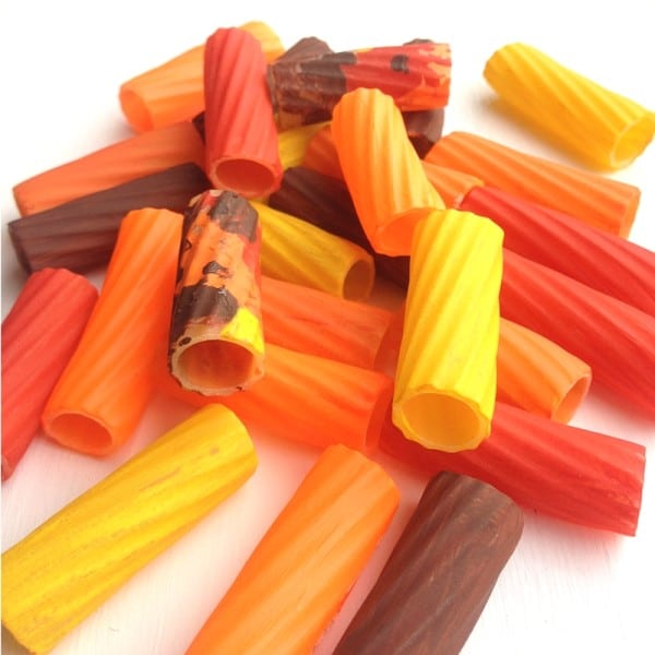 Painted pasta necklace Autumn craft – HodgePodgeCraft